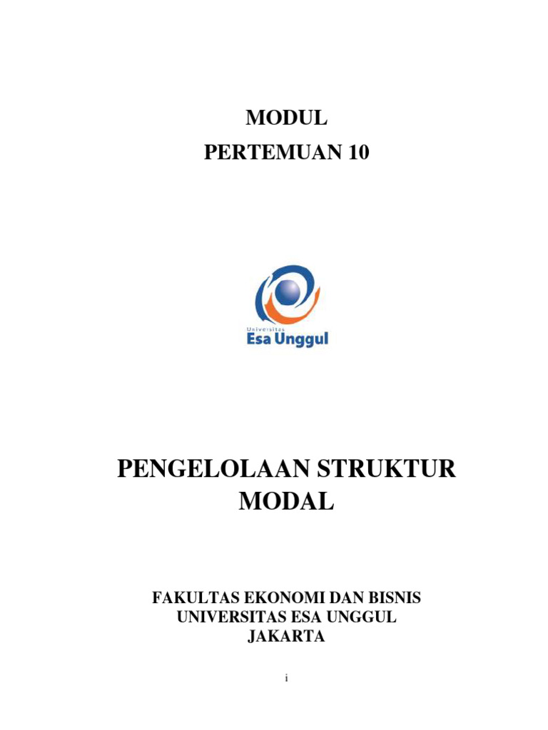Modul Pertemuan 10 Pengelolaan Struktur Modal | PDF