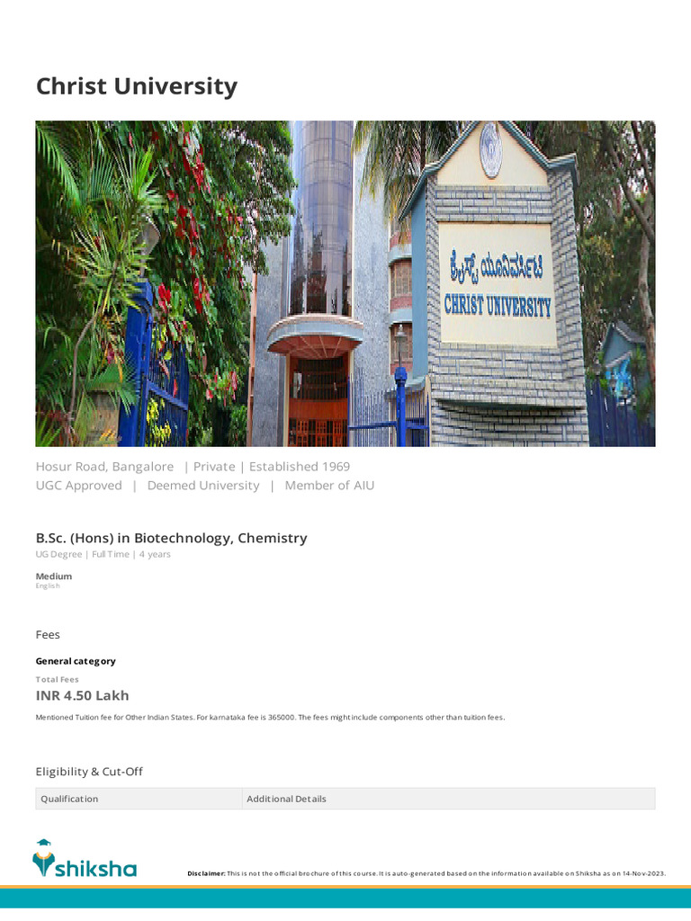 Christ University Bangalore | PDF | Business | Finance & Money Management