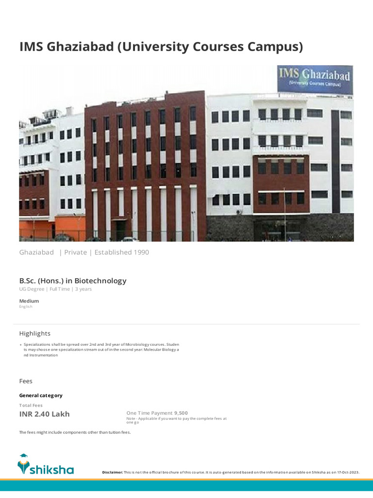 IMS Ghaziabad UC Campus | PDF