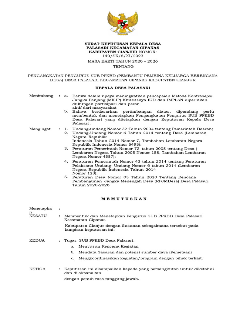 SK PPKBD Tahun 2023 | PDF