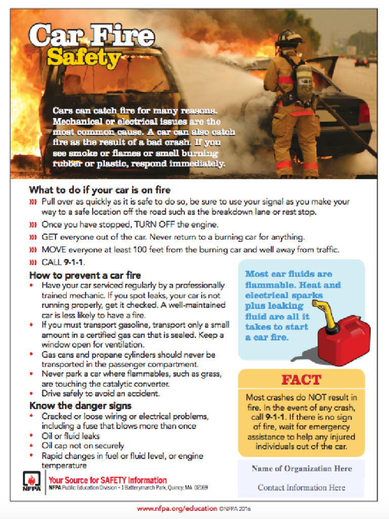 Car Fire Safety | PDF