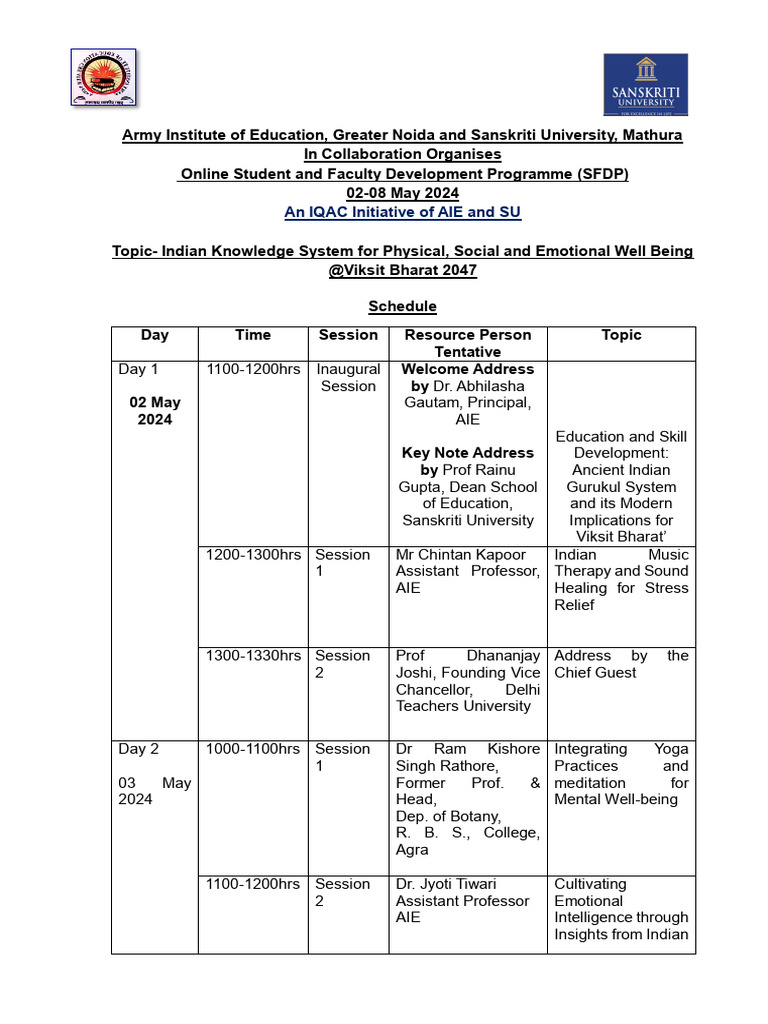 Programme Schedule | PDF | Psychology
