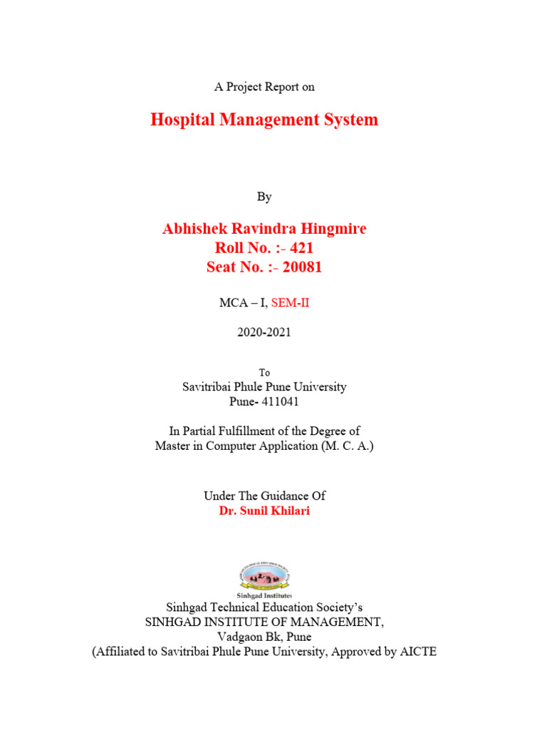 Hospital Management System | PDF | Reliability Engineering | Computer ...