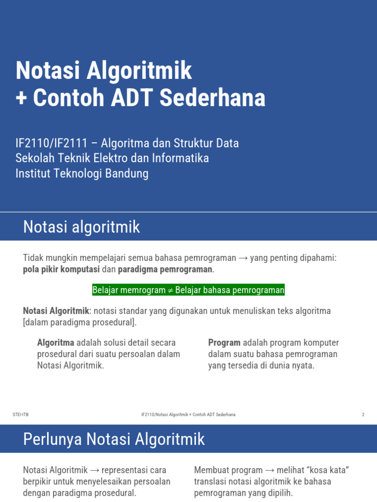 W01 B1 NotasiAlgoritmikDanContohADTSederhana | PDF