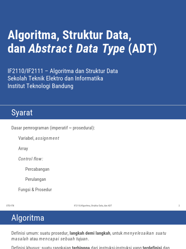 W01 A3 AlgoritmaStrukturDataADT | PDF