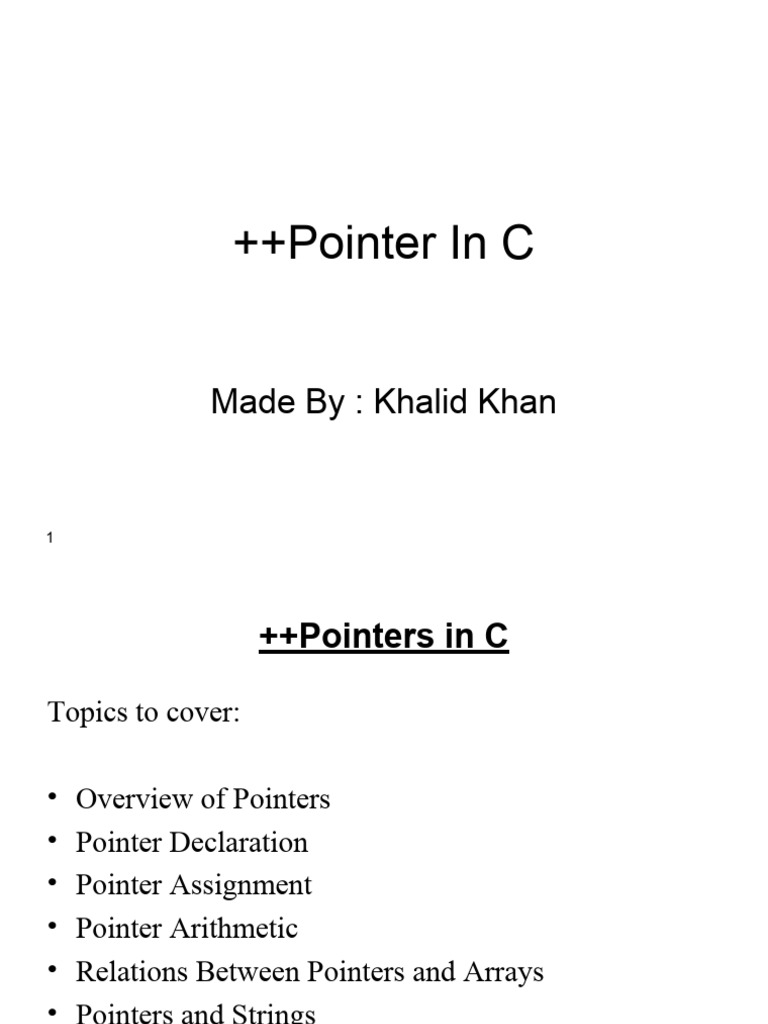 Pointer C Pdf Pointer Computer Programming Mathematical Logic