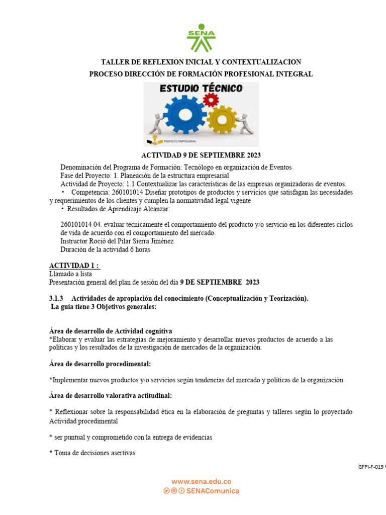 Plan de Sesion Virtual ESTUDIO TECNICO PROYECCION Y MATRIZ | PDF