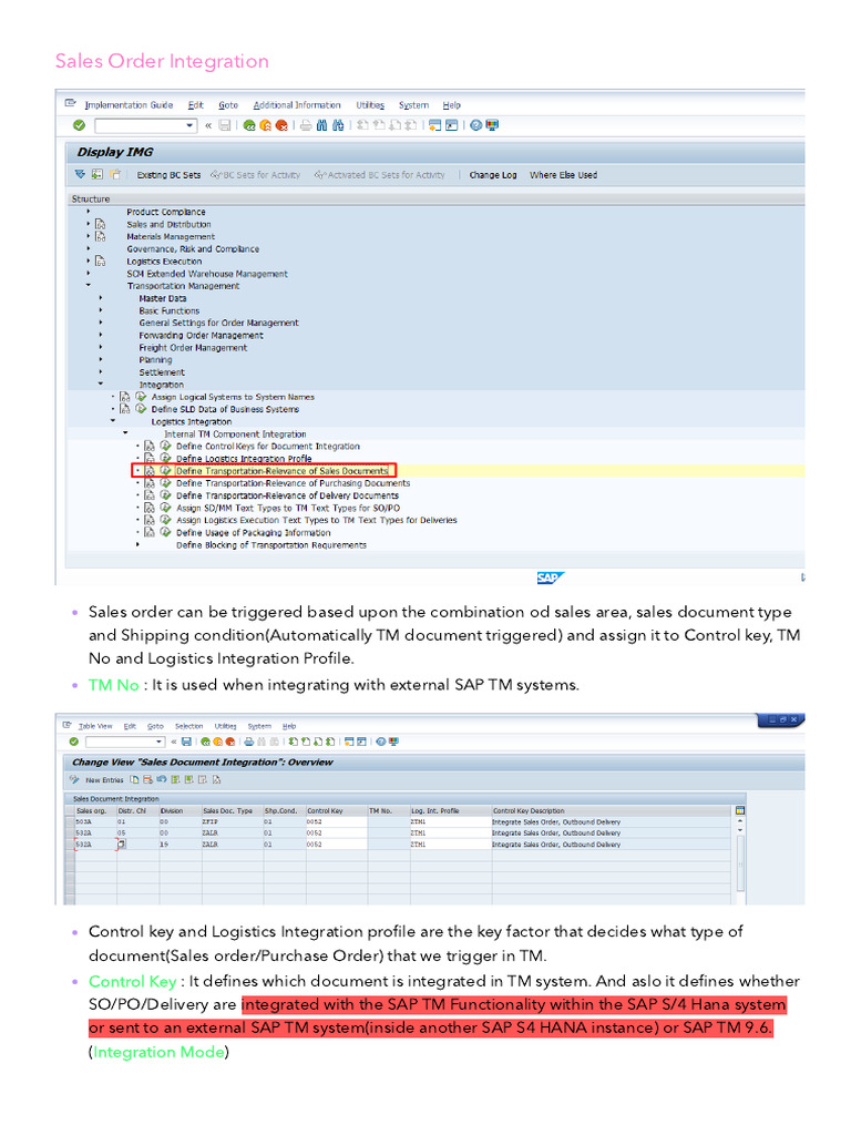 Logistics Integration in SAP TM | PDF