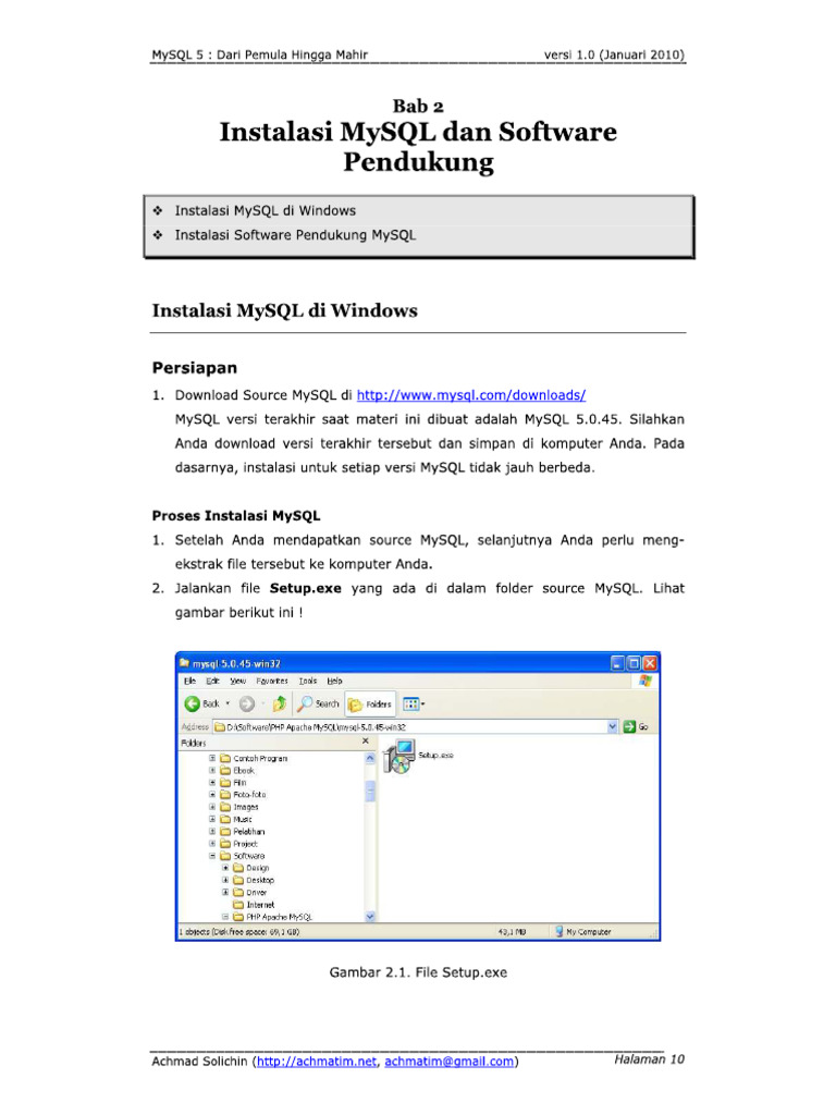 Bab 2 Instalasi MySQL Dan Software | PDF