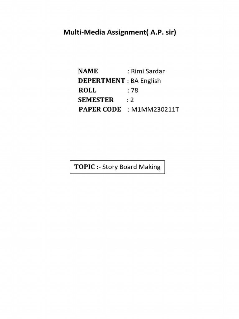 MM Assignment Rimi Sardar - 78 - Storyboard | PDF