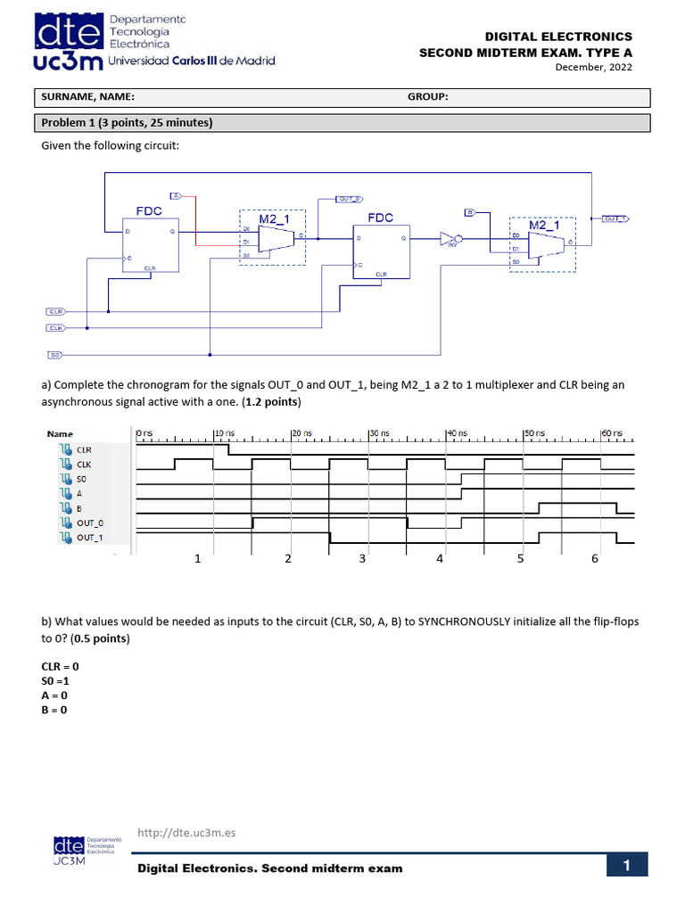 Digital Electronics Midterm Exam 2022 | PDF | Digital Electronics | Digital Technology