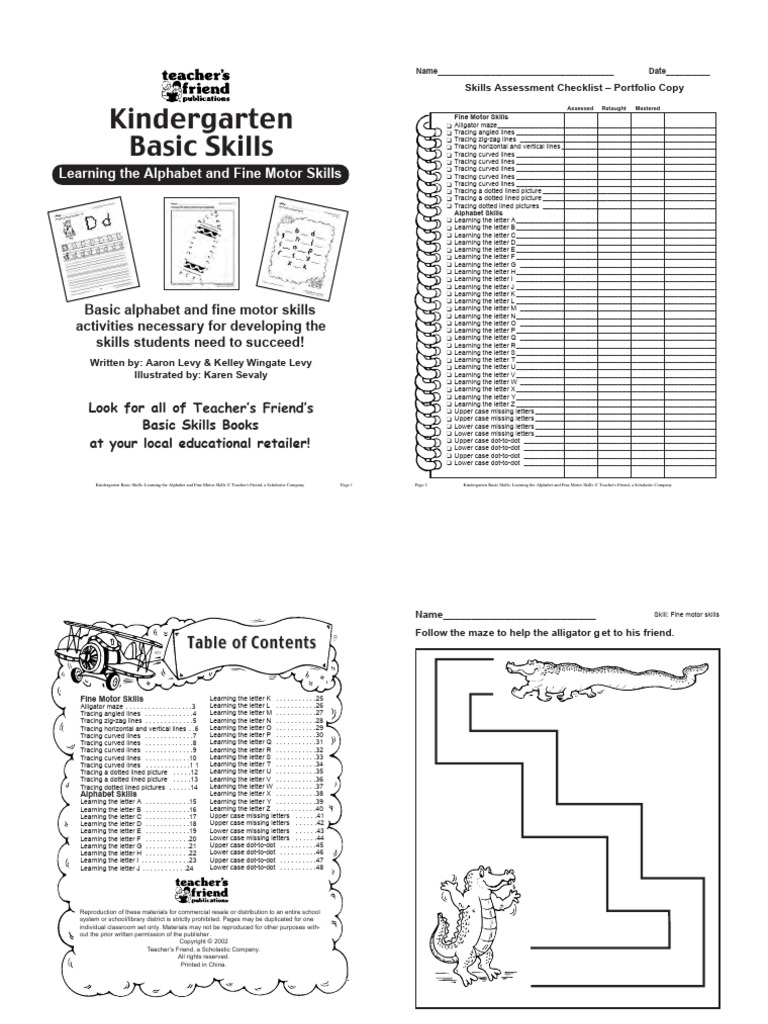 Kindergarten Basic Skills - Learning The Alphabet and Fine Motor Skills ...