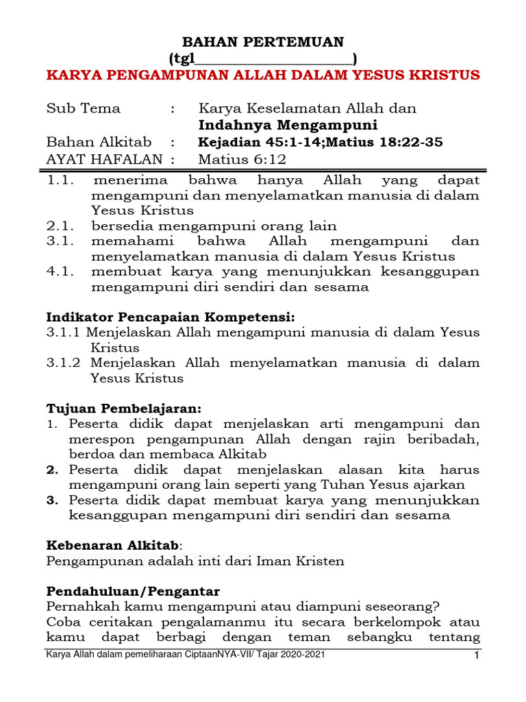 Karya Pengampunan Allah dalam Yesus | PDF