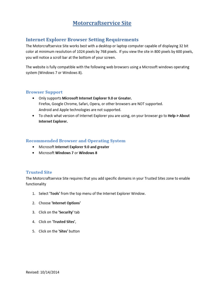 MC Technical Requirements | Download Free PDF | Internet Explorer ...