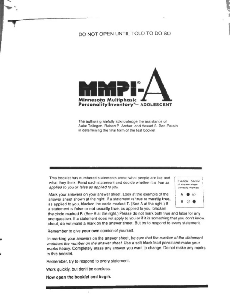 Mmpi A | PDF
