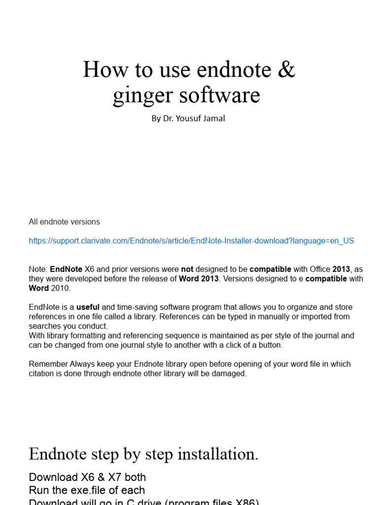 Endnote & Ginger Software | PDF | Computer File | Library (Computing)