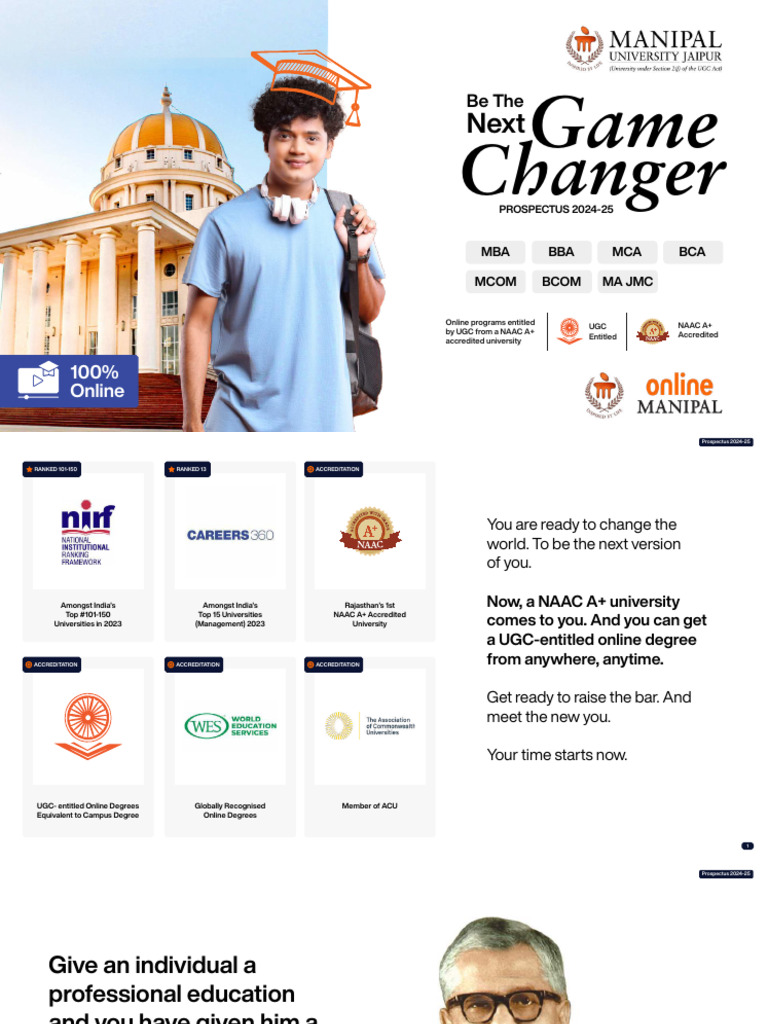 Manipal University Online - Prospectus | PDF | Business | Computer Programming