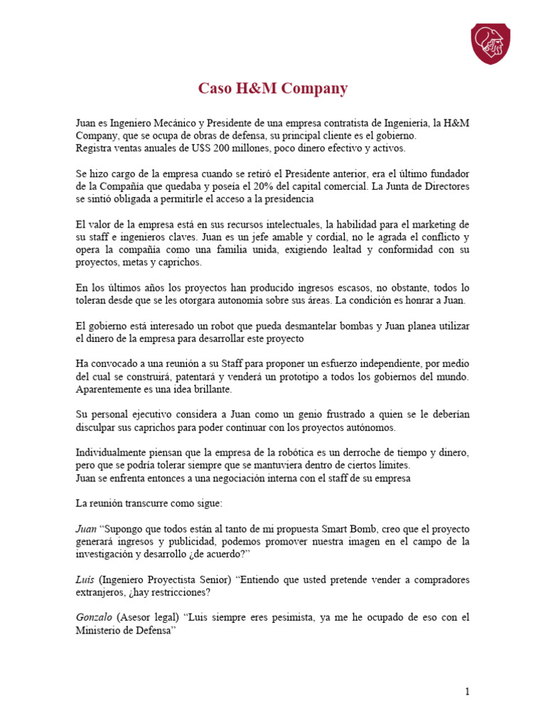 Actividad 1 - Caso H&M Company | PDF | Business