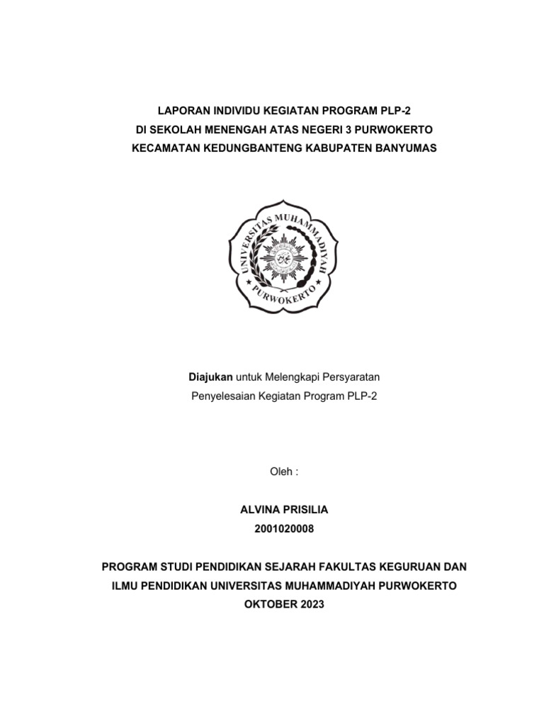Laporan Individu Kegiatan Program PLP 2 | PDF | Ilmu Sosial | Kesehatan Holistik