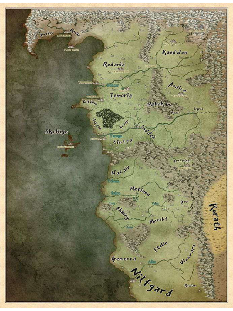 La Carte Complete Du Monde The Witcher | PDF
