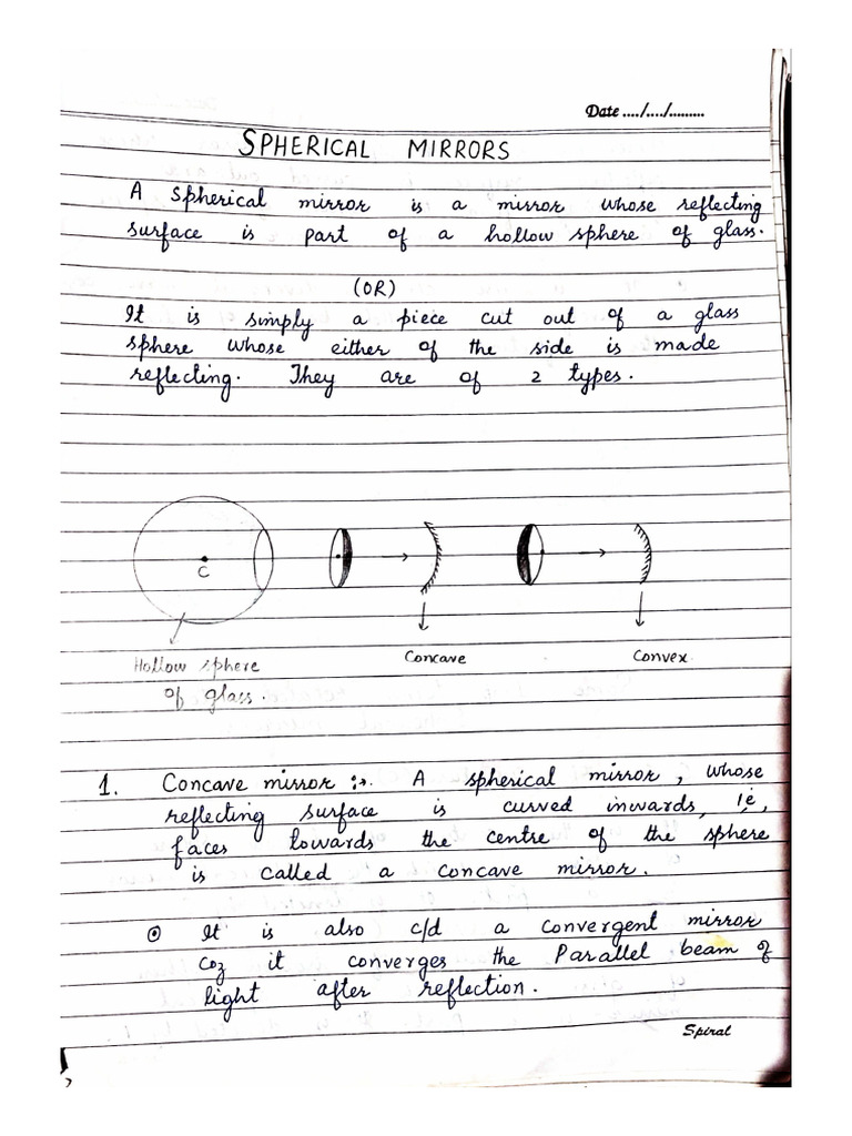 light ....Spherical mirrors | PDF