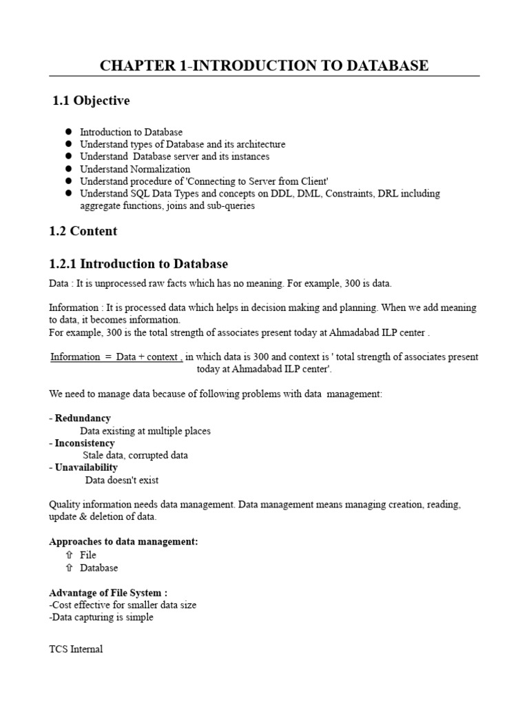 Original - 1404388042 - 1 - Content - Introduction To Database, Normalization, DDL, DML | PDF ...