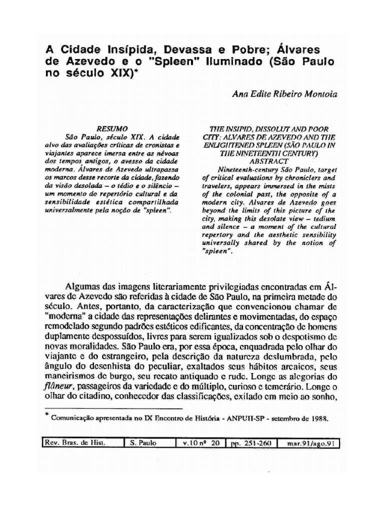 MONTOIA, A Cidade Insípida, Devassa e Pobre | PDF