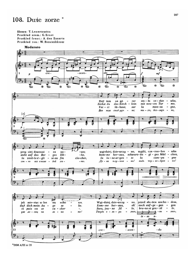 Moniuszko Dwie zorze | PDF
