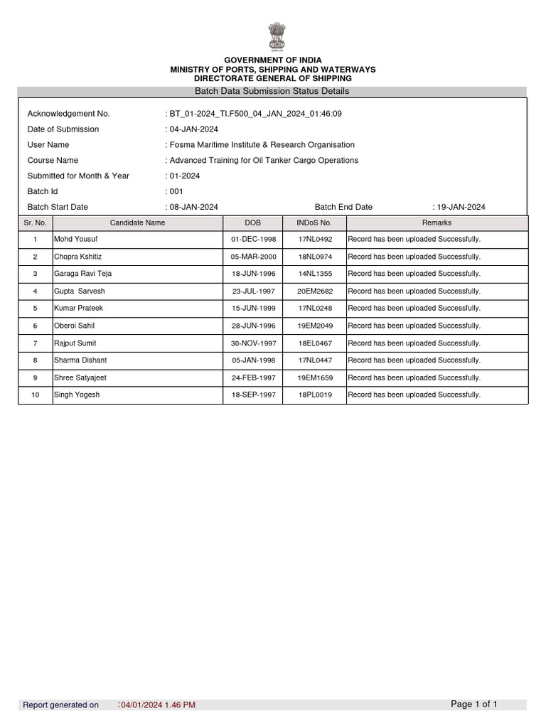 Advanced Training For Oil Tanker Cargo Operations Pdf