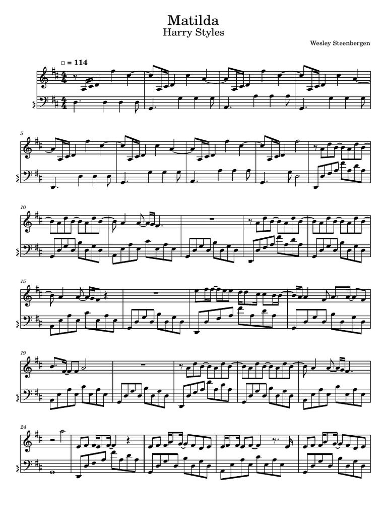 Matilda Piano Sheet Music | PDF