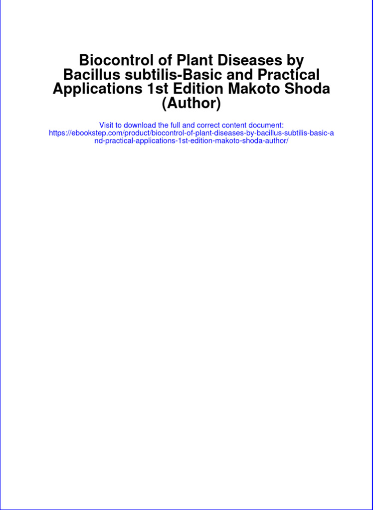 PDF of Biocontrol of Plant Diseases by Bacillus Subtilis Basic and ...