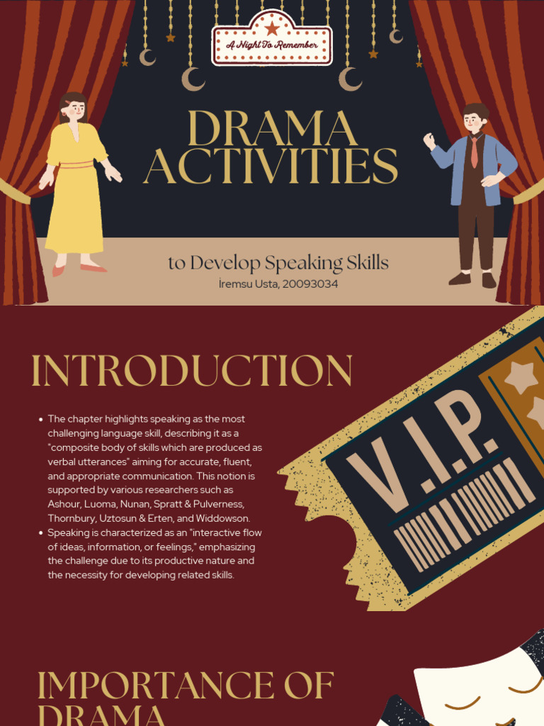 Drama Activities for Speaking Skills | PDF
