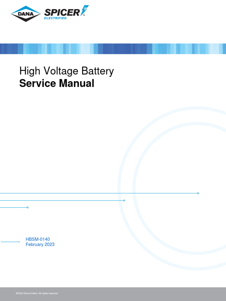 High Voltage Battery Service Manual | PDF | Battery Charger | High Voltage