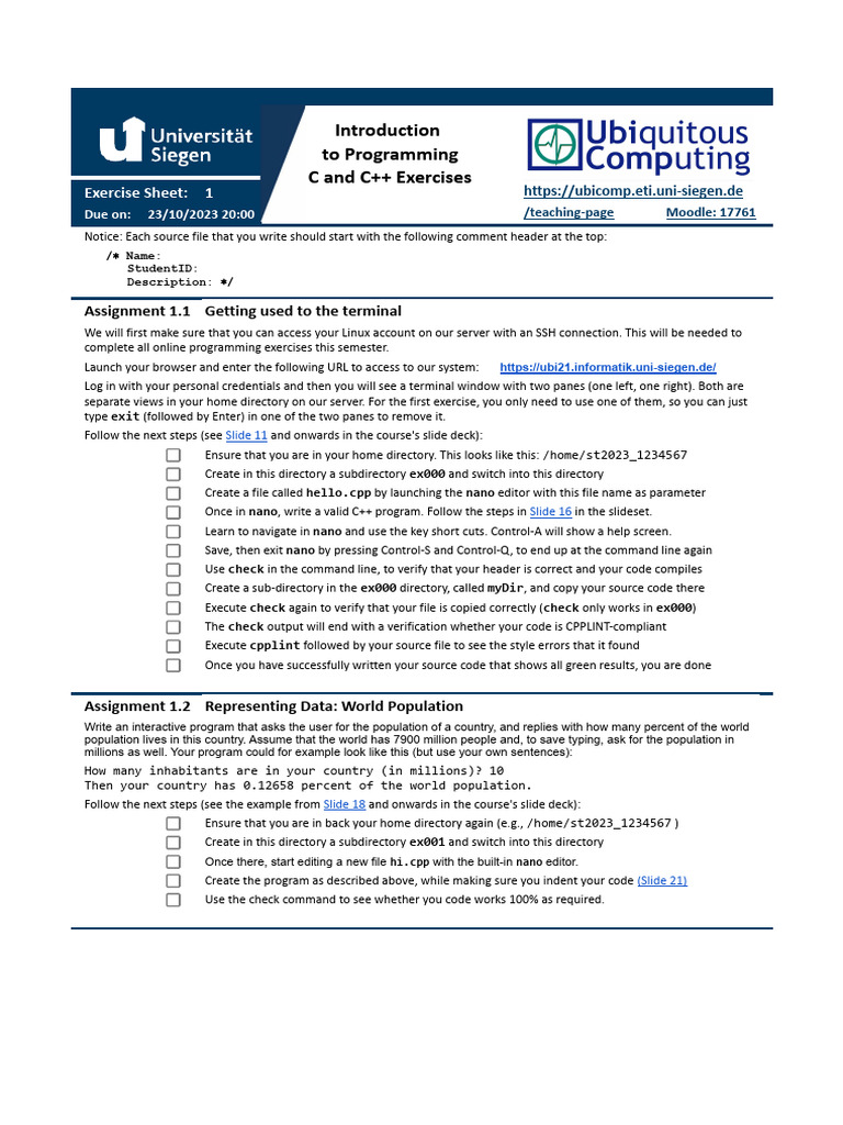 I2P - Exercises - Assign01 | PDF | Programming | Computer Program
