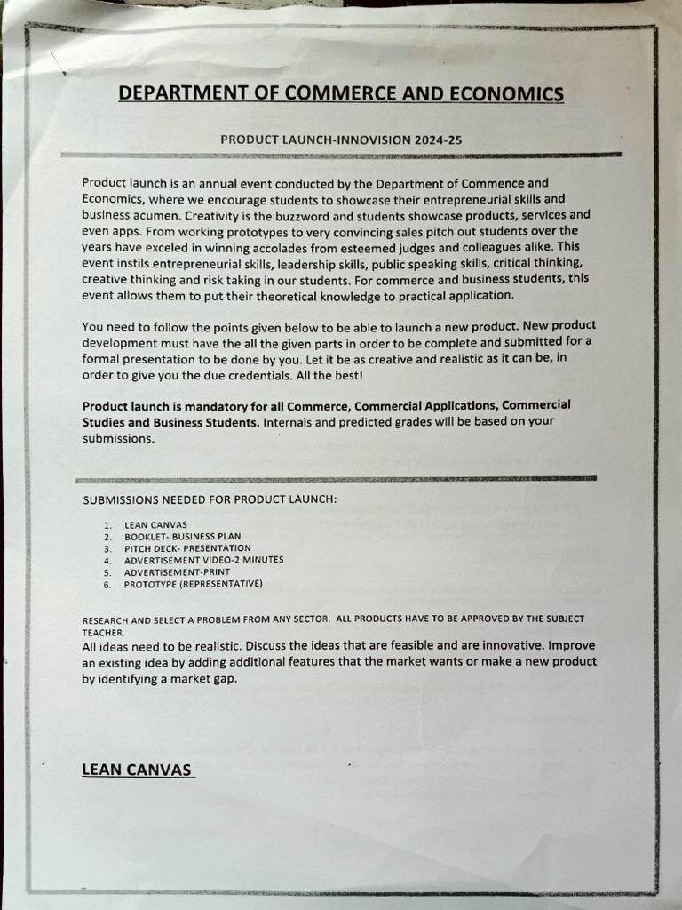Commerce and Economics Product Launch | PDF