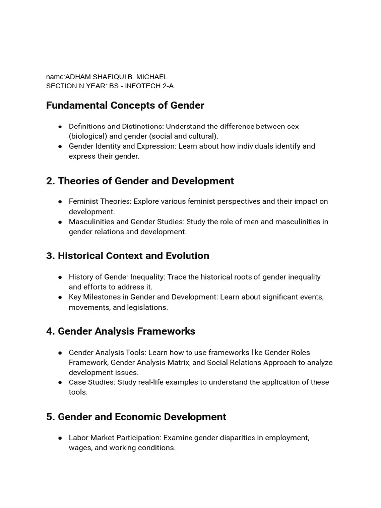 Michael,Adham Shafiqui B. - REFLECTION_”What have I learned in my Gender and Development Class ...