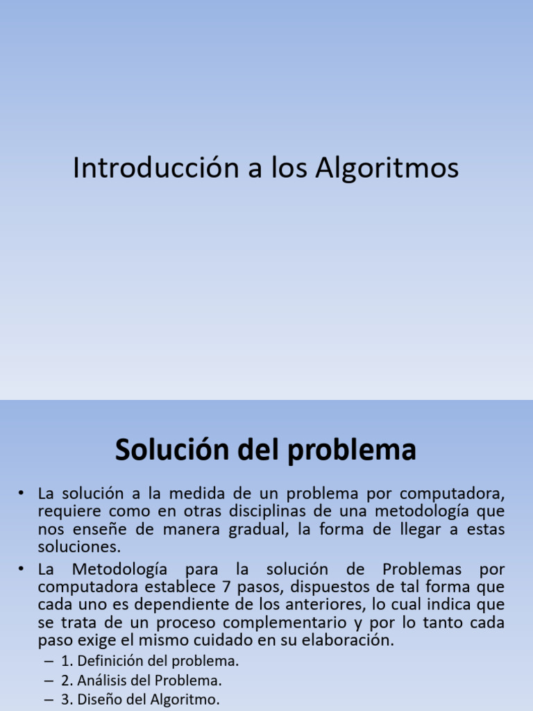 01 - Introducción A Algoritmoss | PDF | Algoritmos | Lenguaje de programación