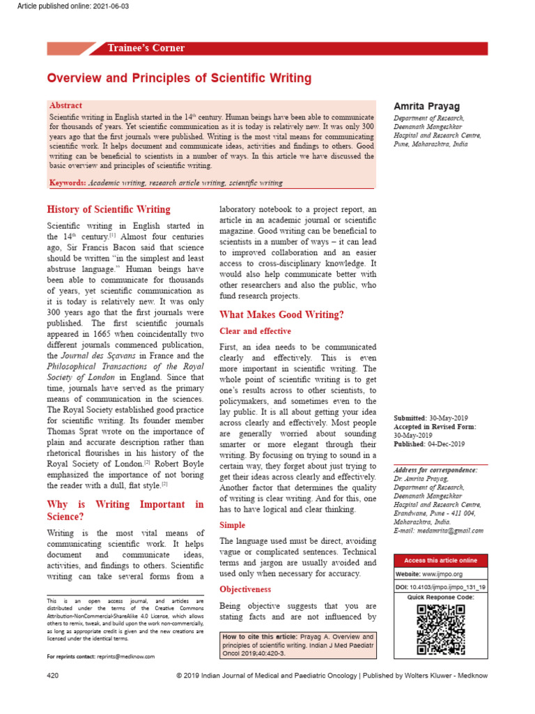 Principles of Scientific Writing | PDF | Academic Publishing | Science
