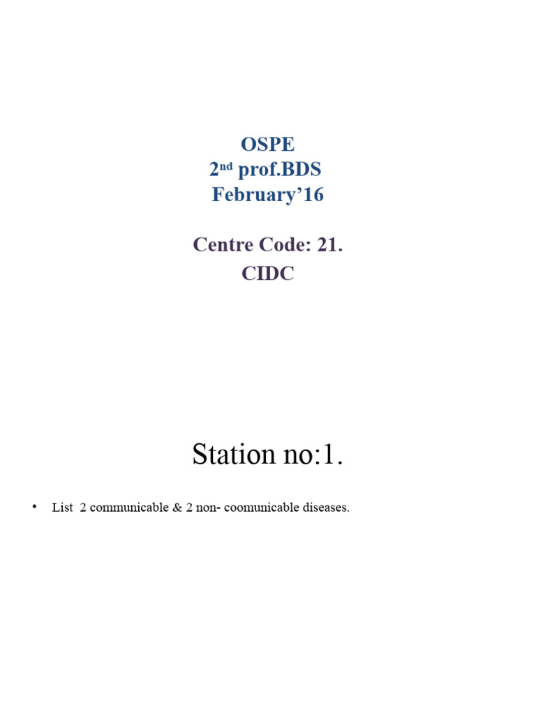 OSPE Final 2016 Bds | PDF