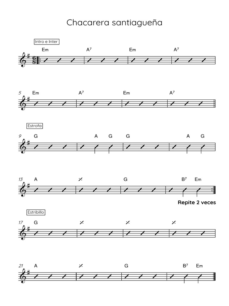 02 - Chacarera Santiagueña - Partitura Completa | PDF