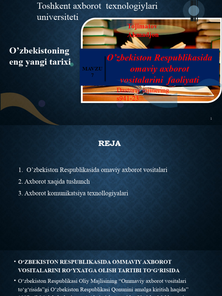 Tojimatov Ahmadjon | PDF