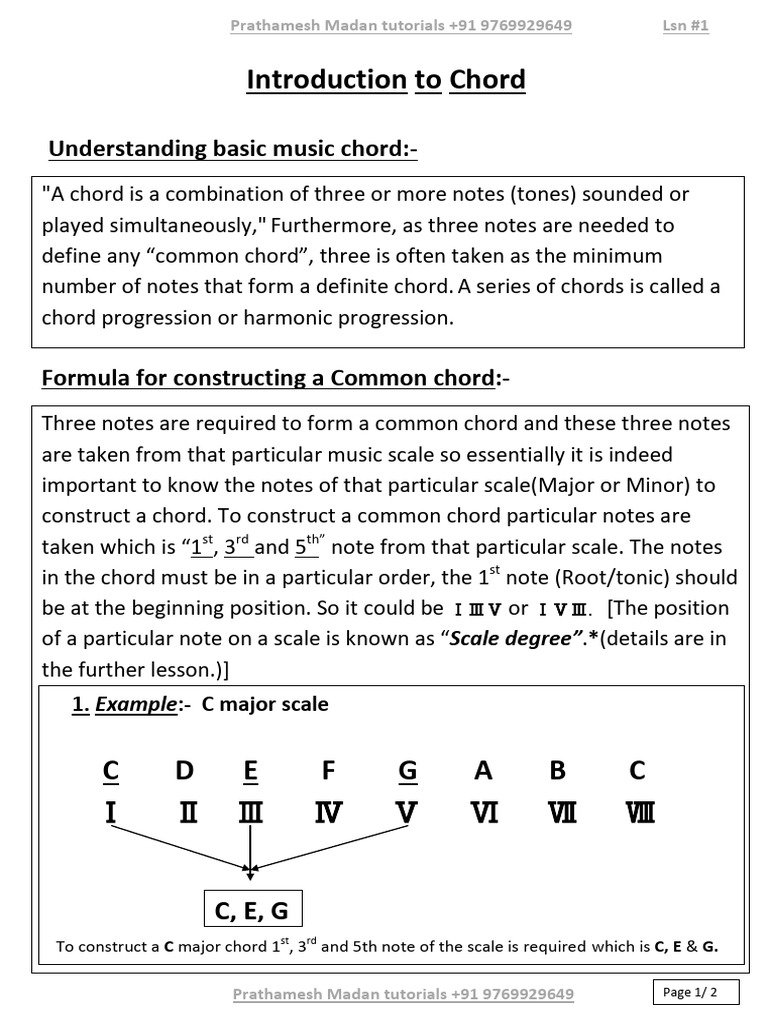 Introduction To Chord lsn#1 | PDF