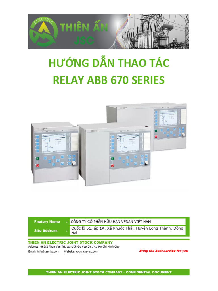 THAO TAC ABB RELAY ABB 670 Series | PDF