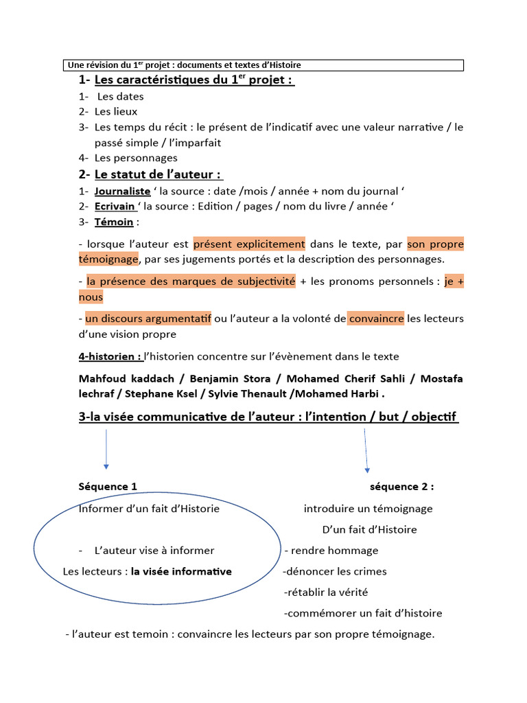 Analyse du 1er projet historique | PDF | Phrase | Linguistique