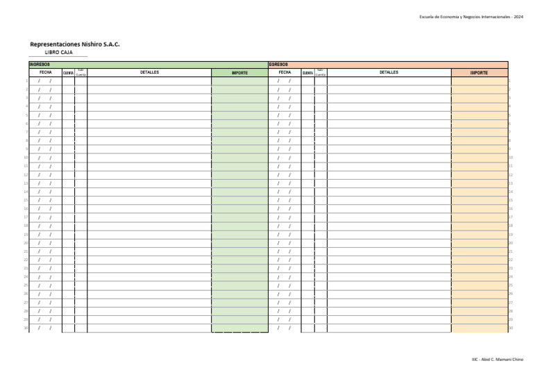 Modelo De Libro Caja Pdf