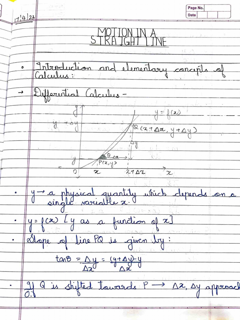 CH-2 Motion in A Straight Line | PDF