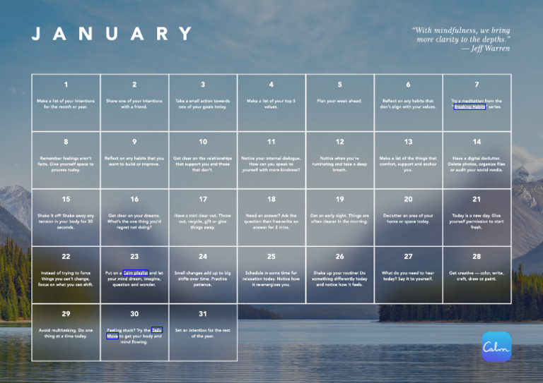 January | Download Free PDF | Mindfulness