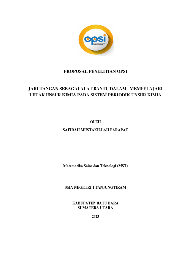 Proposal Penelitian Opsi | PDF