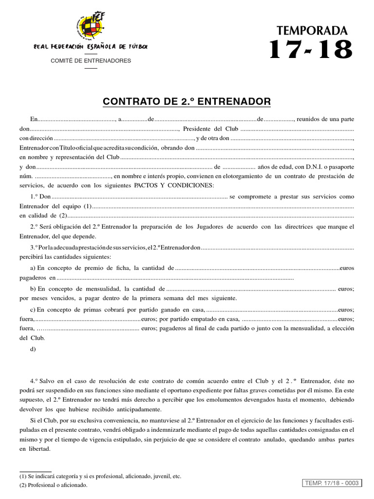 02 SEGUNDO ENTRENADOR (Formulario) | PDF