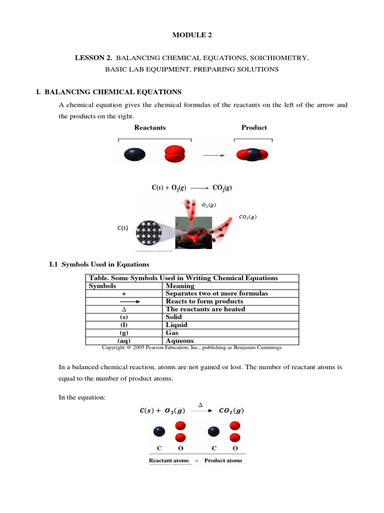 MODULE 2 - LESSON 2 - Concentrations and Stoichiometry | PDF ...